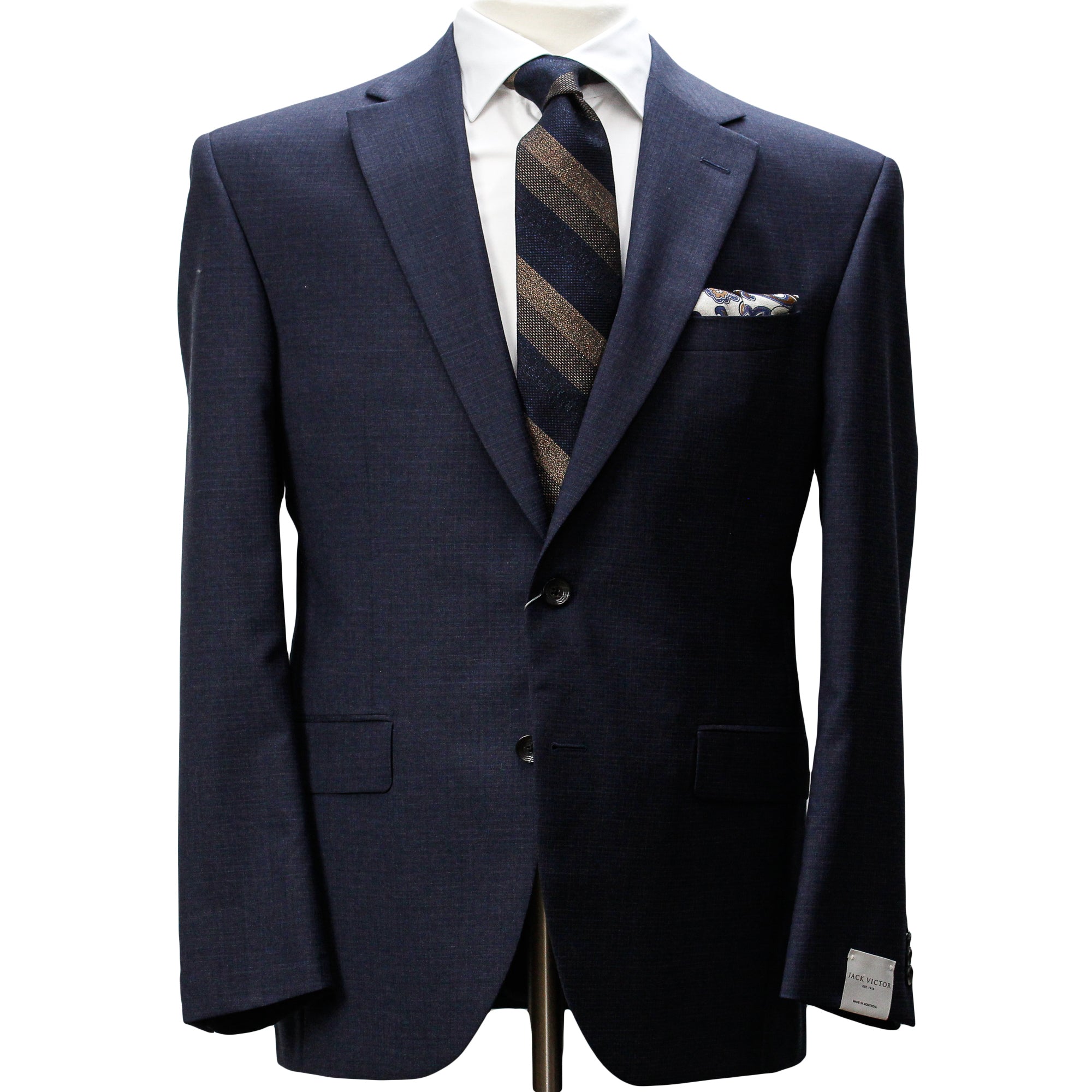 Navy Neat Micro-Check Napoli Classic Fit Wool Suit - Jack Victor ...