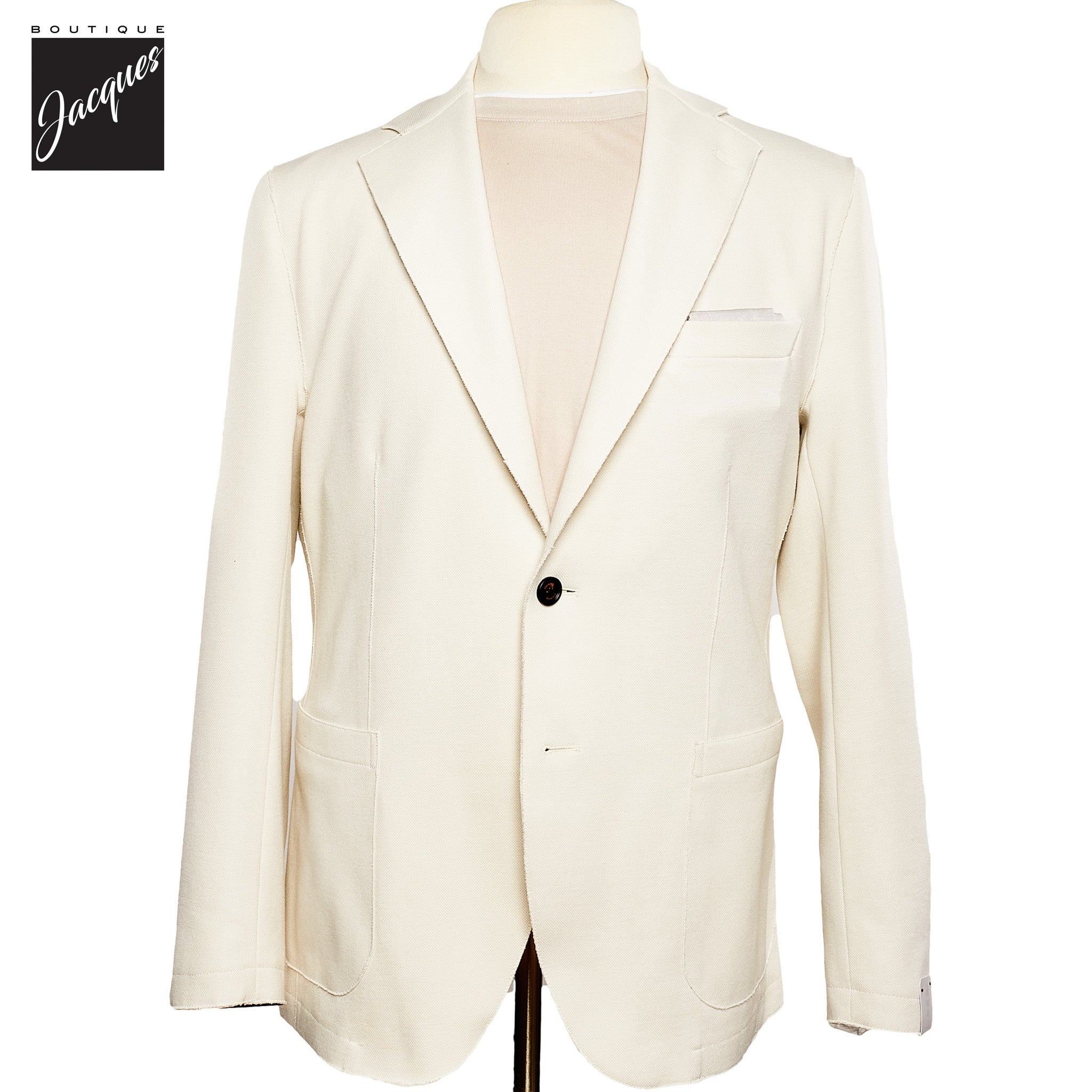 Cream Cotton Stretch Laser Cut Sport Jacket - ELEVENTY – Boutique ...