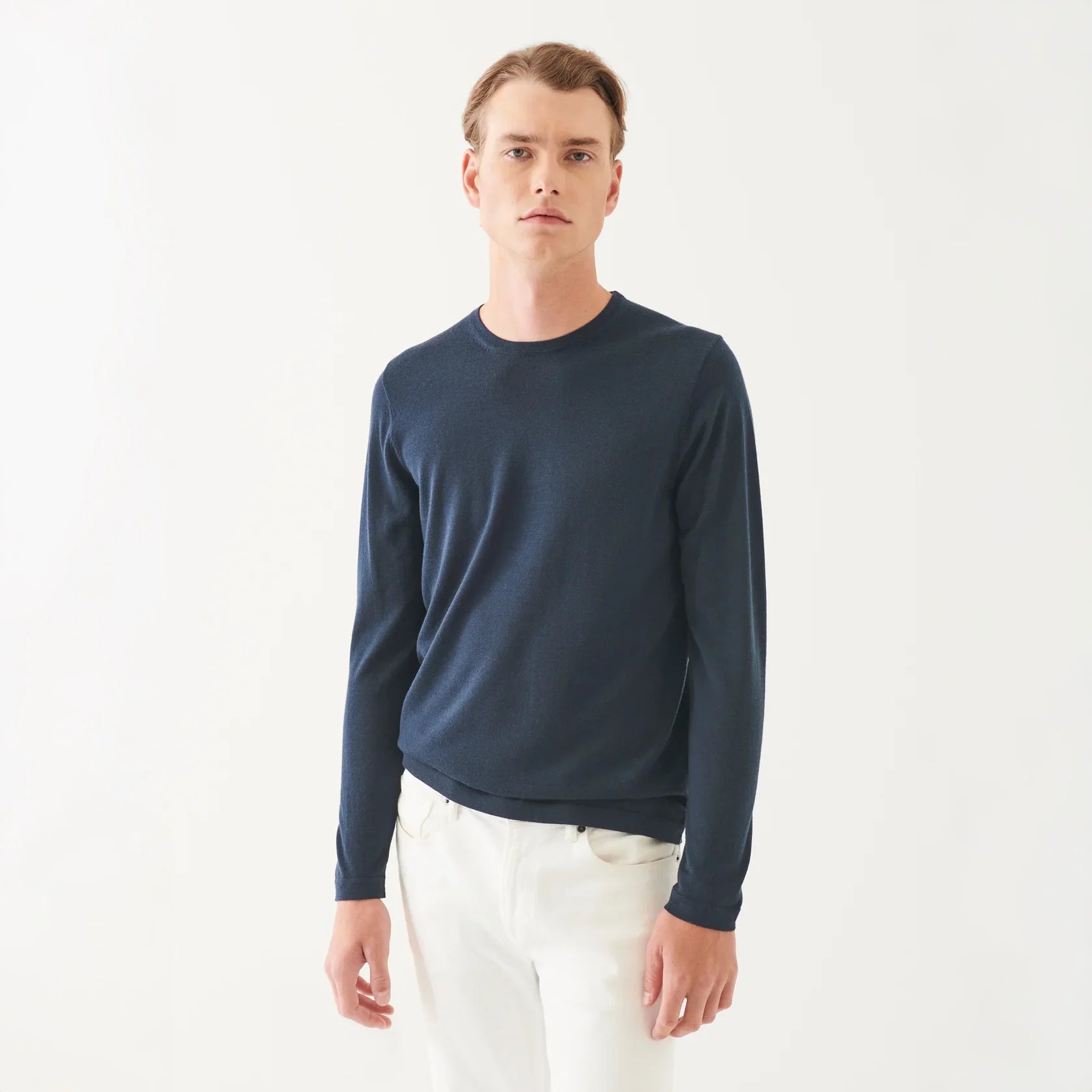 Imperial Blue Extra-Fine Merino Sweater - Patrick Assaraf – Boutique ...
