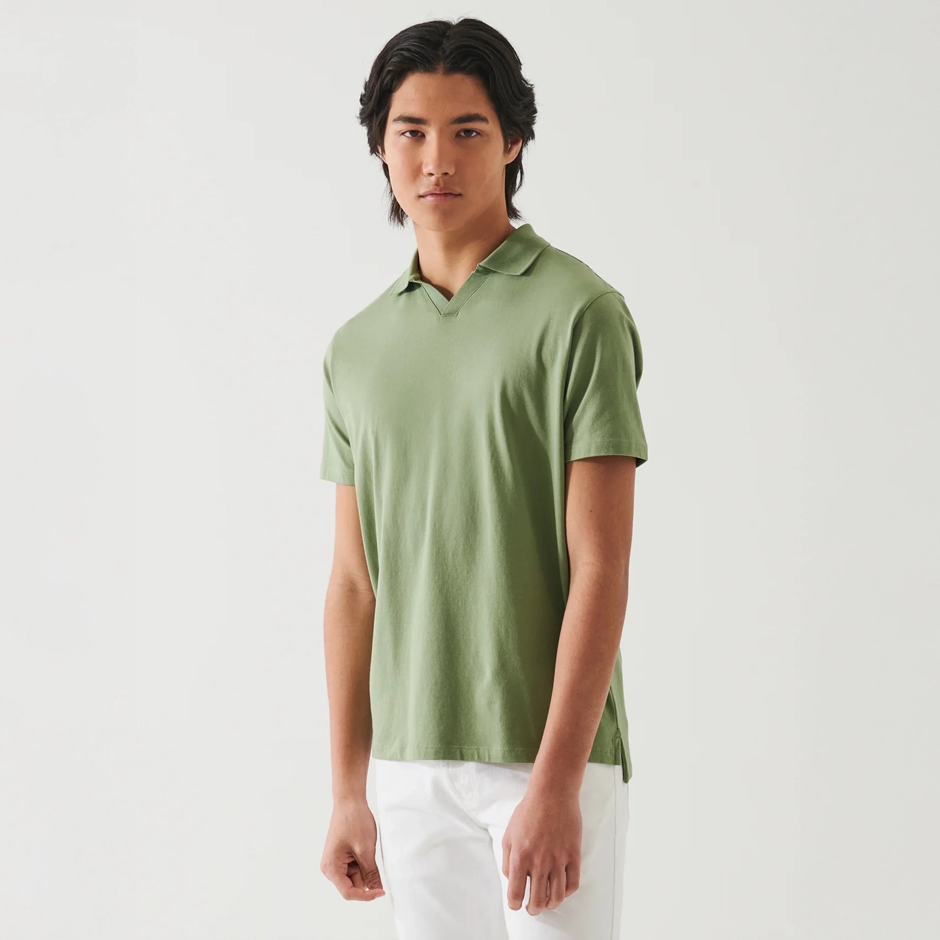 Green Pea Pima Cotton Stretch Open Polo - Patrick Assaraf – Boutique ...
