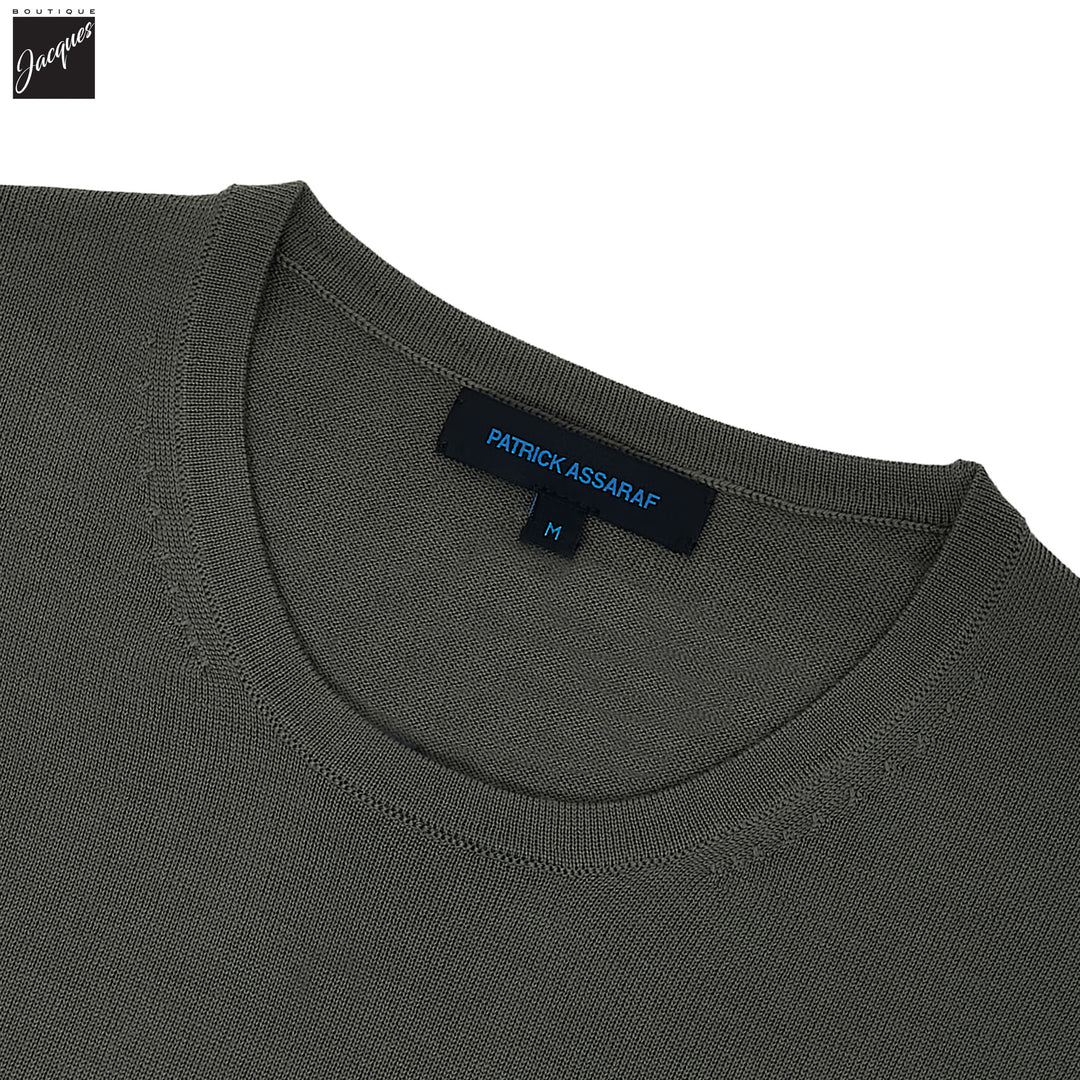 Rosemary Green Extra-Fine Merino Crew Neck Sweater - Patrick Assaraf ...