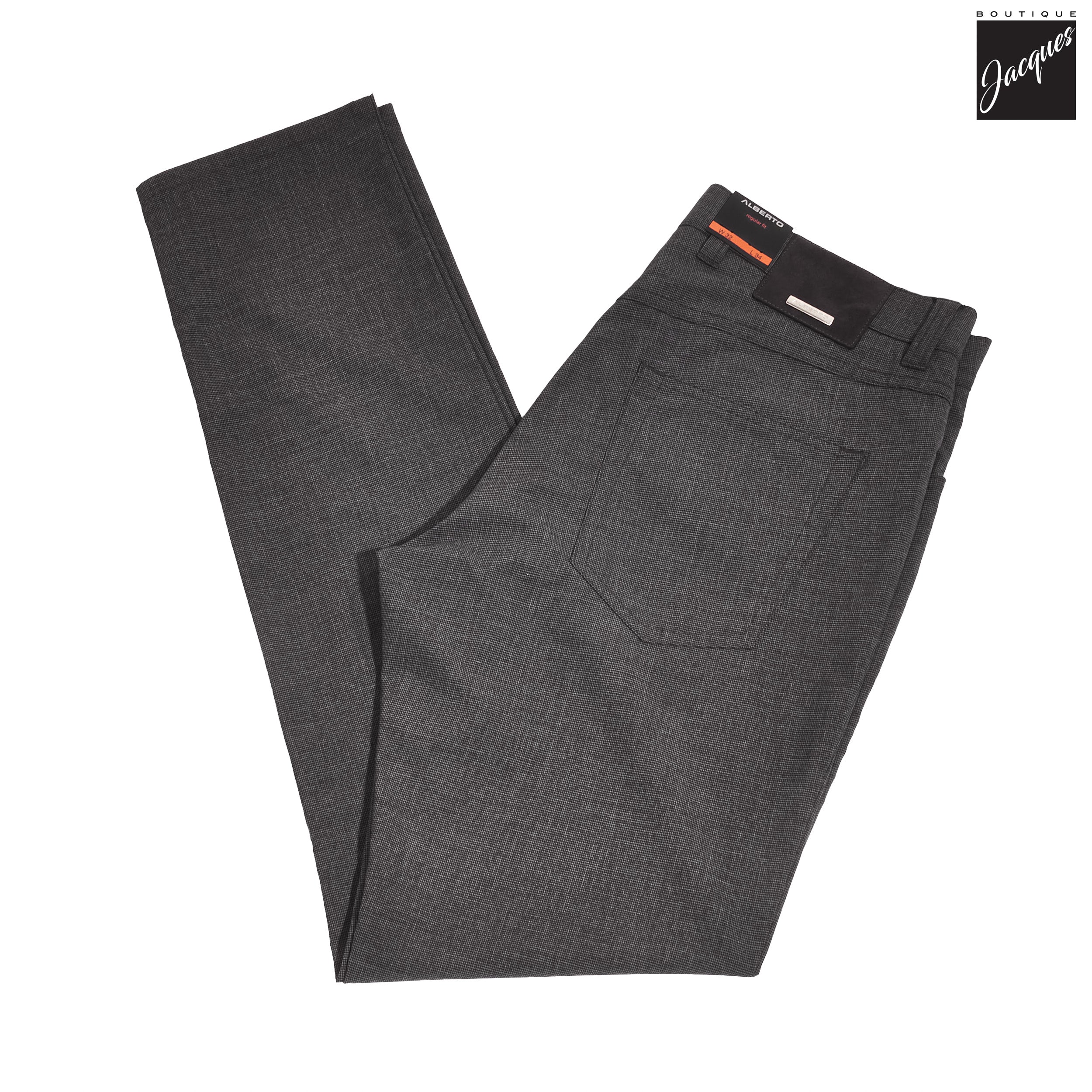 Charcoal Mini Pepita Pattern Ceramica Pipe Five Pocket Pants - ALBERTO ...